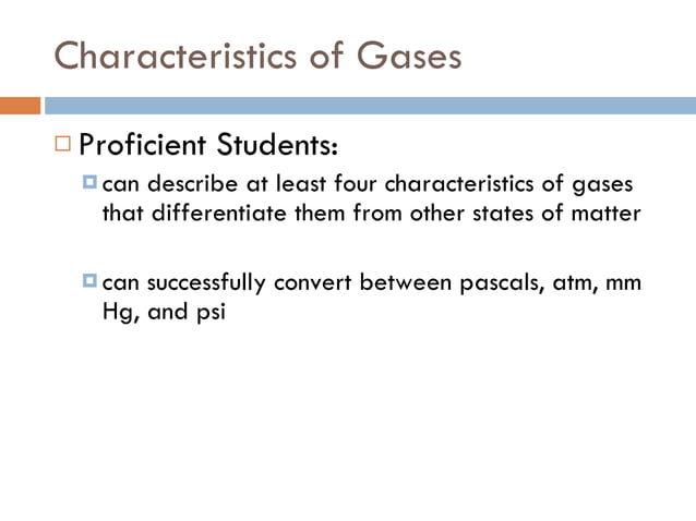Characteristics Of Gases | PPT