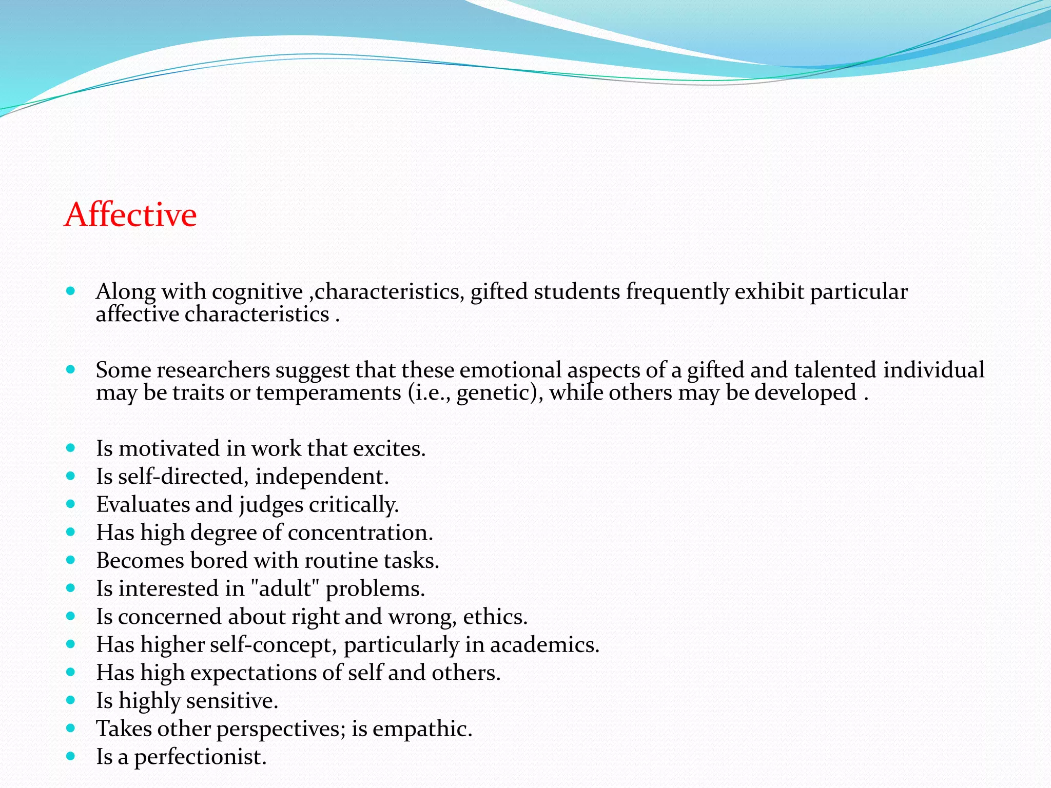 Characteristics of Gifted Children | PPTX