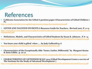 Characteristics of Gifted Children | PPTX