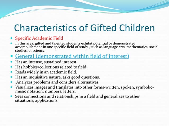 Characteristics of Gifted Children | PPT