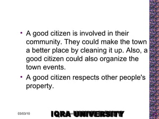 Characteristics Of Good Citizen2 | PPT