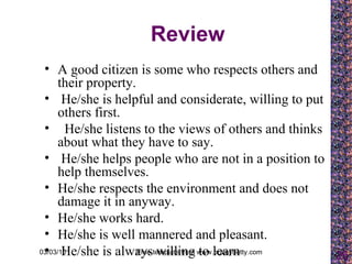Characteristics Of Good Citizen2 | PPT