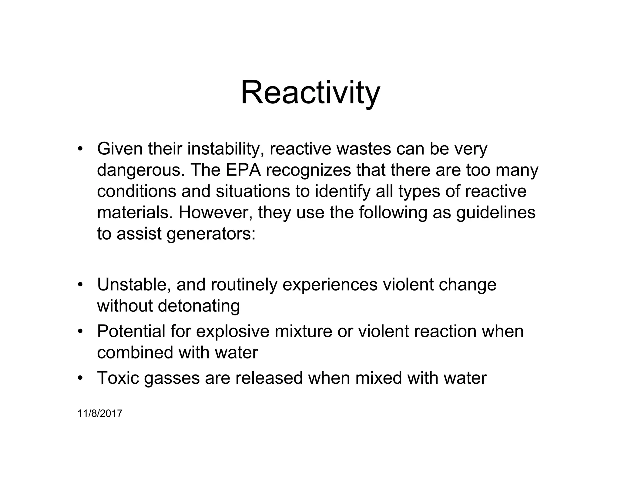 Characteristics of hazardous waste | PDF