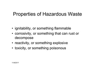 Characteristics of hazardous waste | PDF