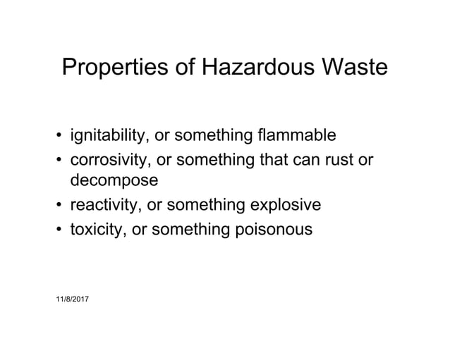 Characteristics of hazardous waste | PDF | Chemistry | Science