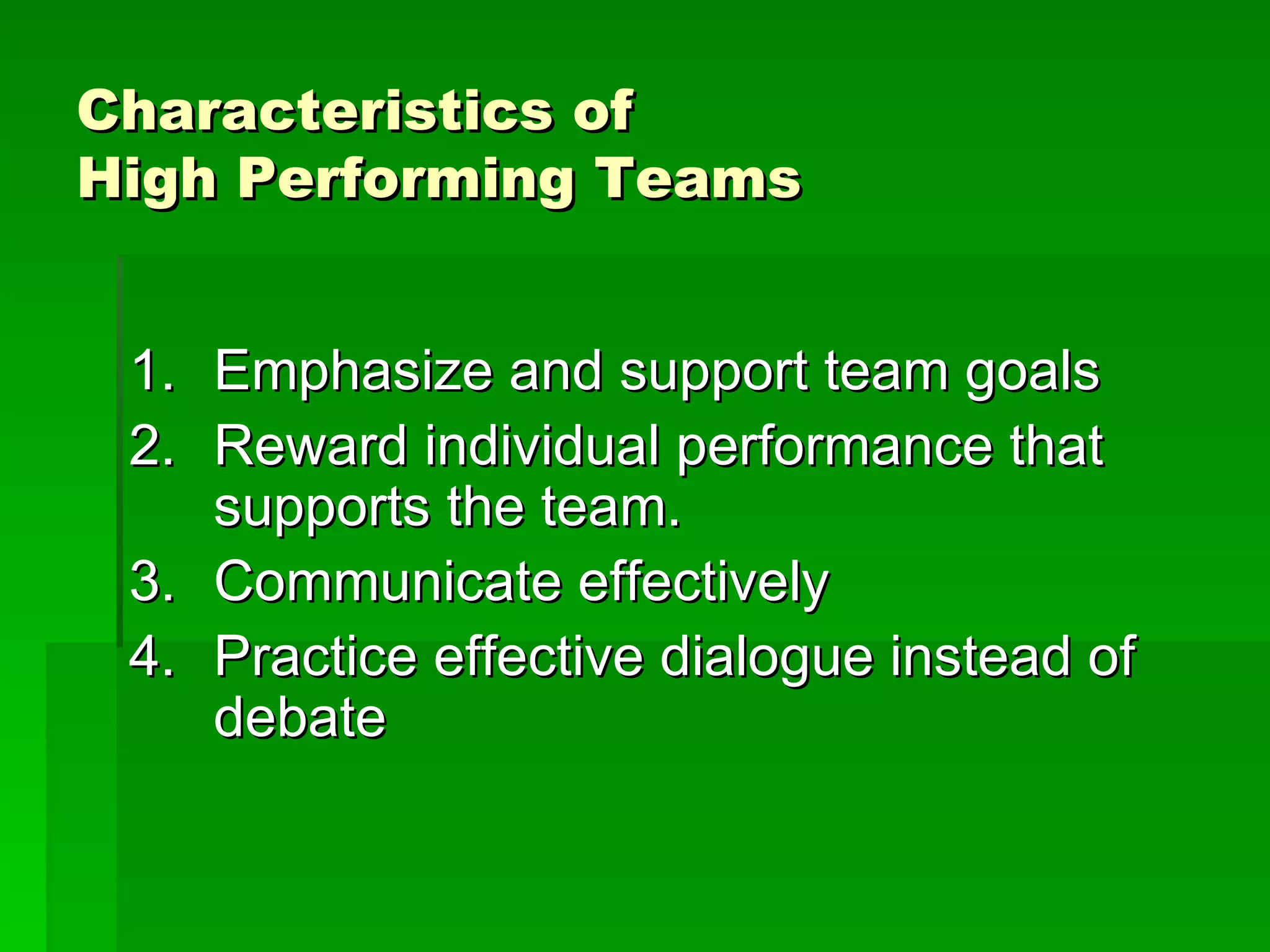 Characteristics Of High Performing Teams | PPT