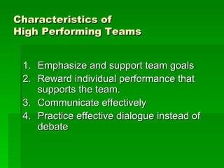 Characteristics Of High Performing Teams | PPT