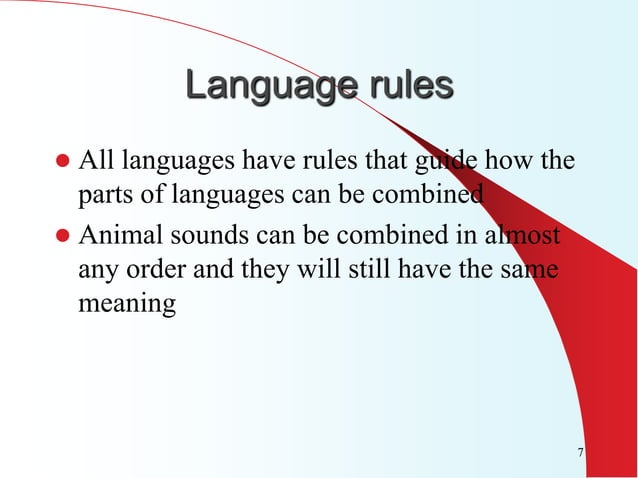 Characteristics of human language | PPTX | Technology & Computing