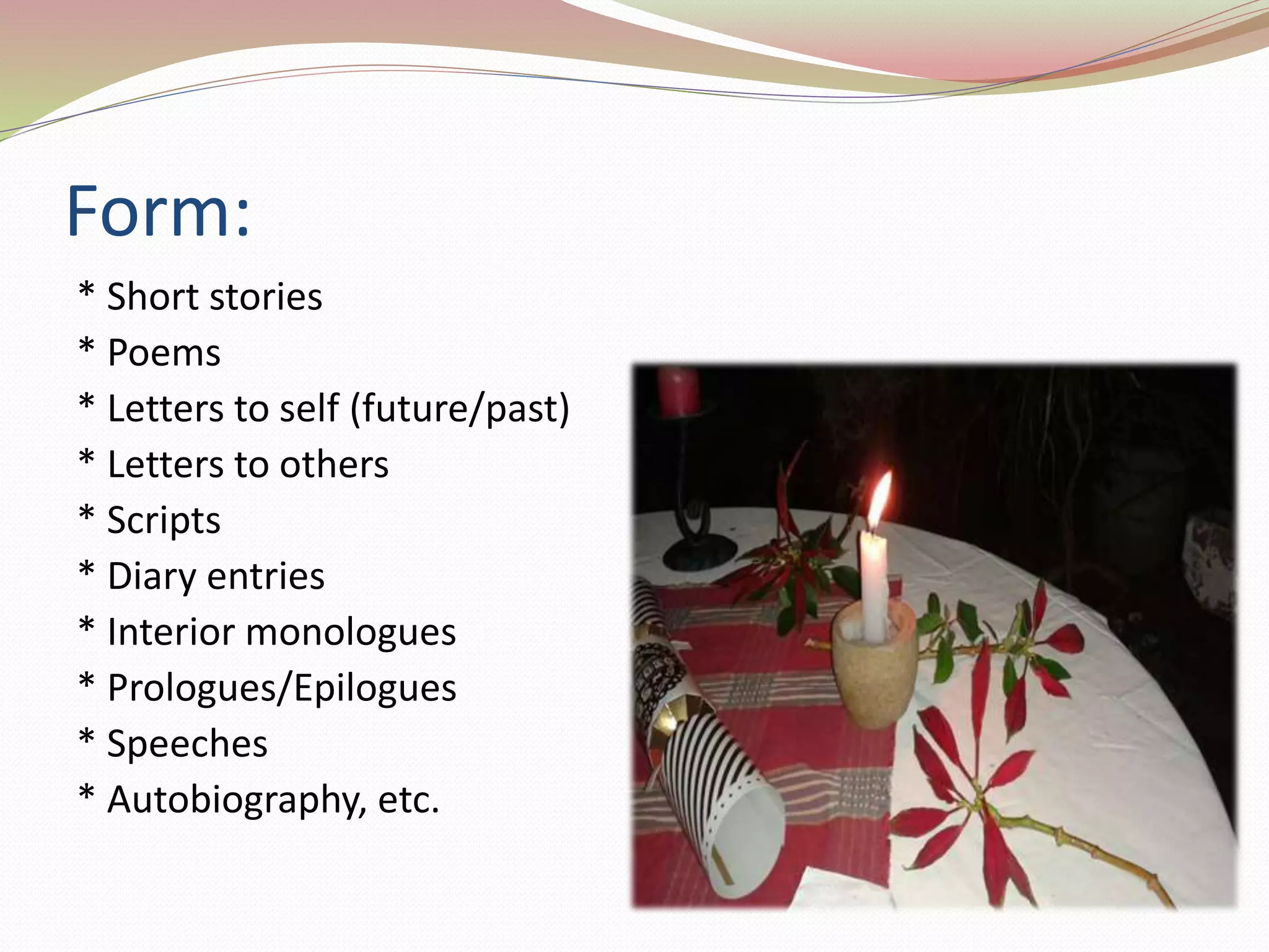 Characteristics of imaginative writing | PPTX