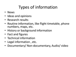 Characteristics of information | PDF
