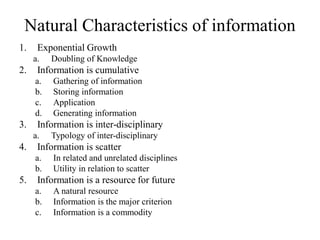Characteristics of information | PDF