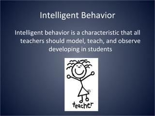 Characteristics of Intelligent Behavior | PPT