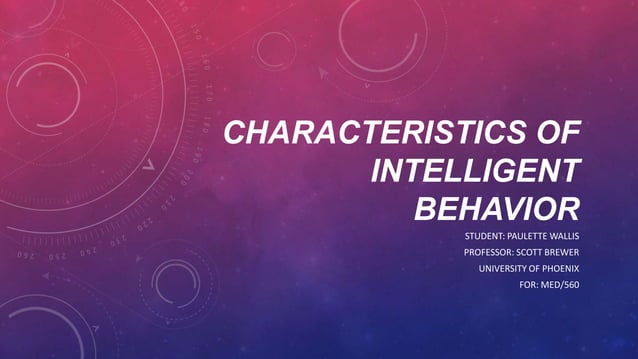 Characteristics of intelligent behavior | PPT