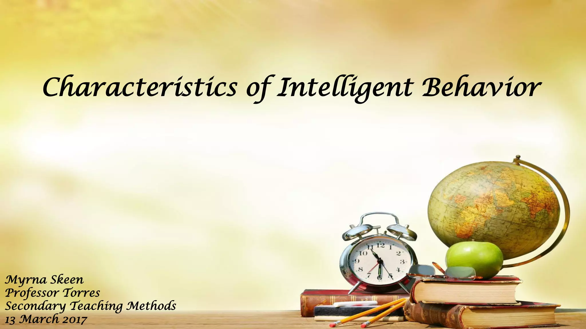 Characteristics of intelligent behavior | PPT