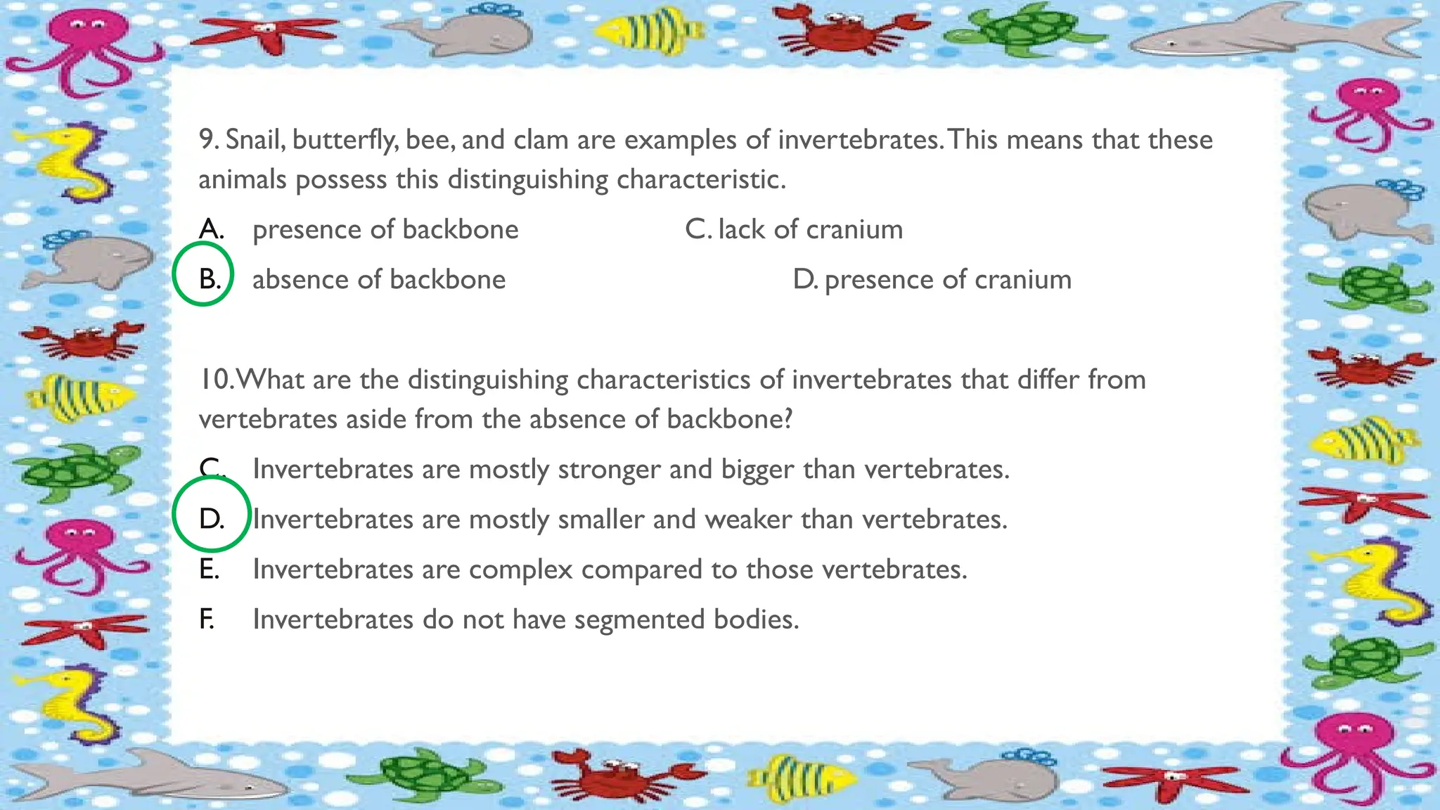 GRADE 6 - CHARACTERISTICS OF INVERTEBRATES.pptx