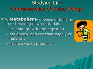 Characteristics of life | PPT