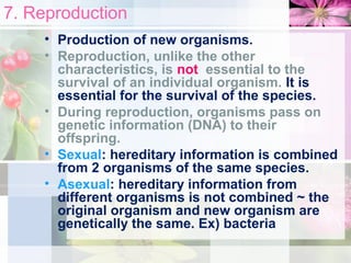 Characteristics of life | PPT
