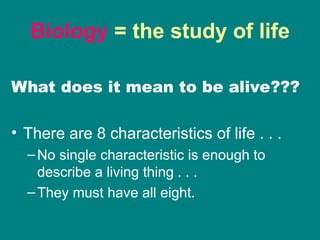 Characteristics of Life--updated.ppt The characteristics of life ...