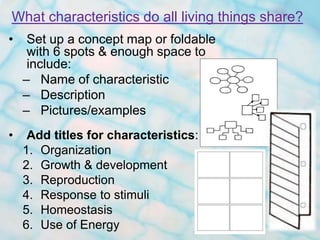 Characteristics of life notes review | PPTX