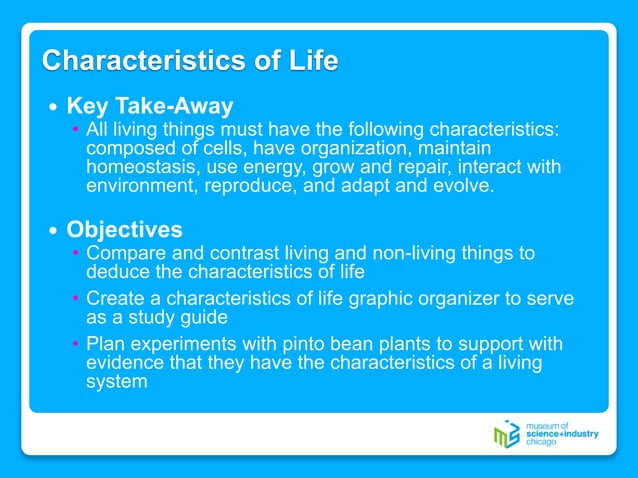 Characteristics of Life | PPT
