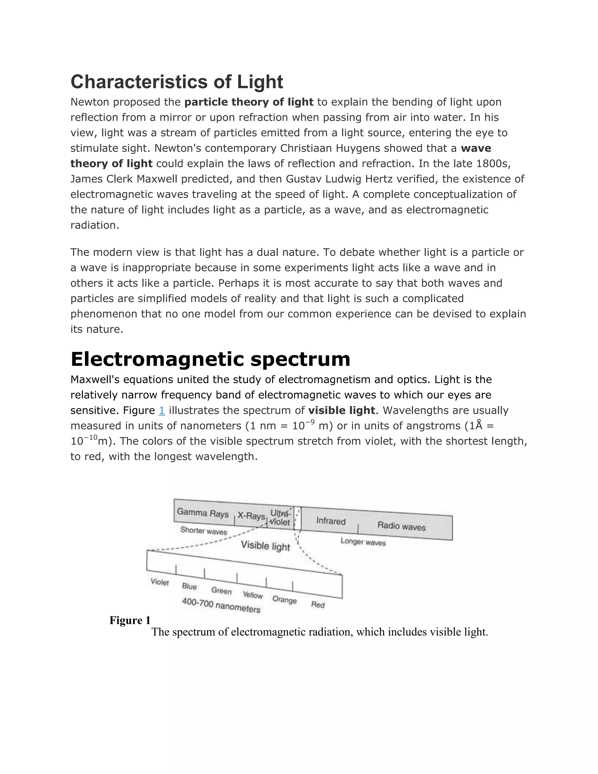 Characteristics of light | DOCX