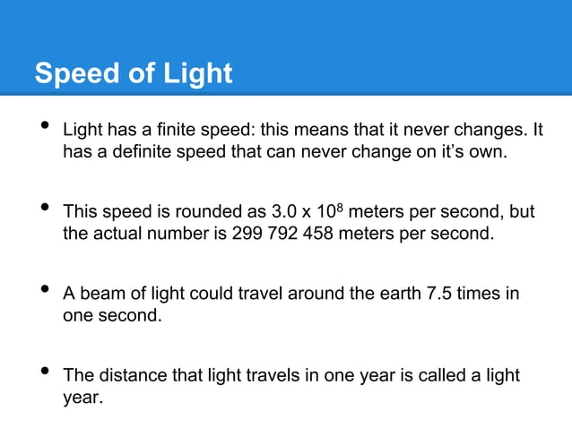 Characteristics of light | PPTX