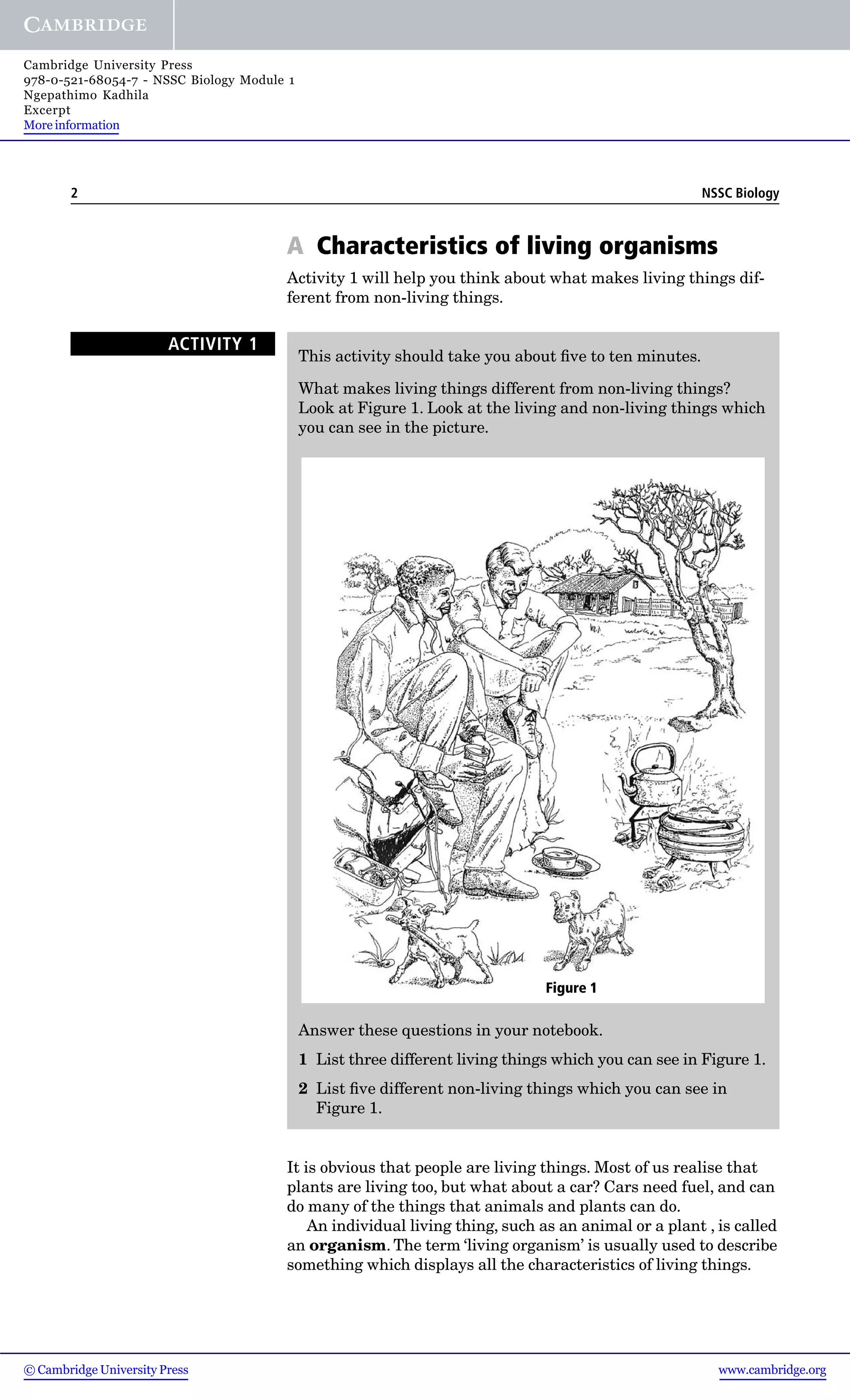 Characteristics of living organisms | PDF