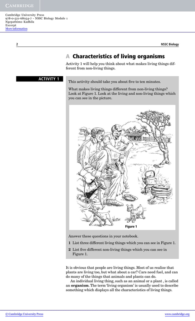 Characteristics of living organisms | PDF