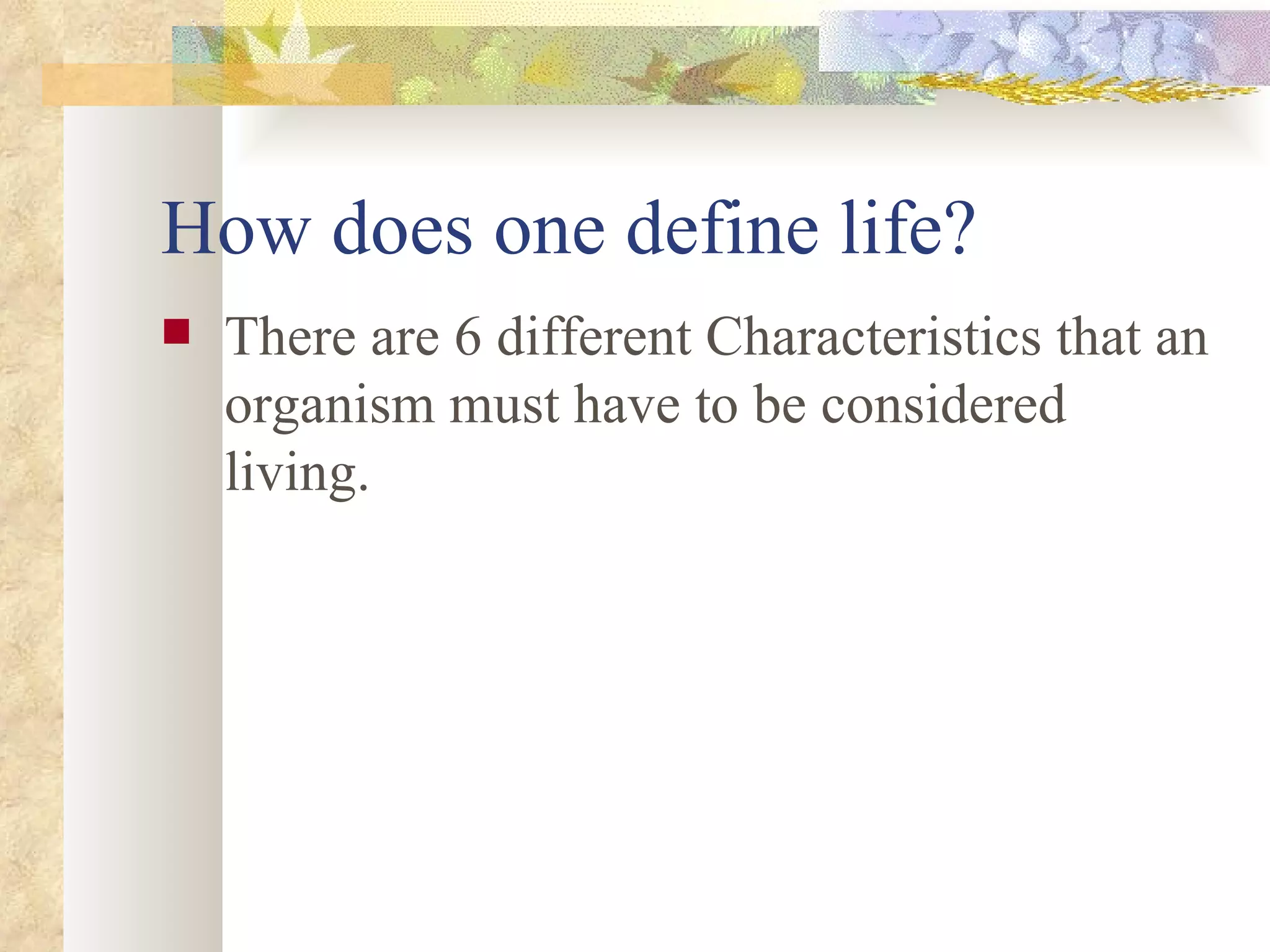 Characteristics Of Living Things | PPT