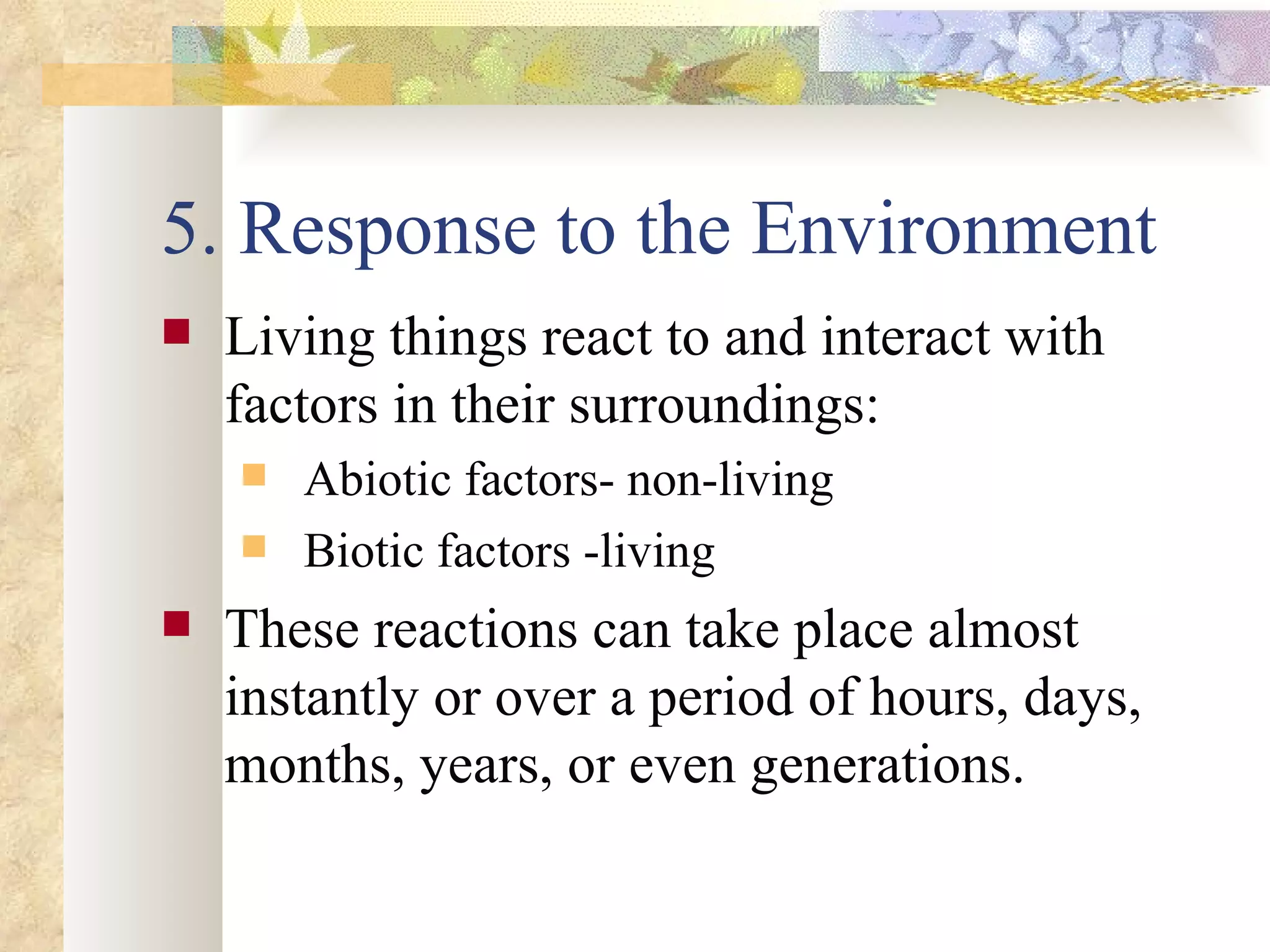 Characteristics Of Living Things | PPT