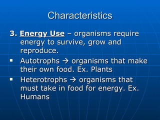 Characteristics of living things | PPT