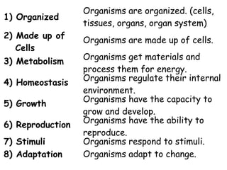 Characteristics of living things | PPT