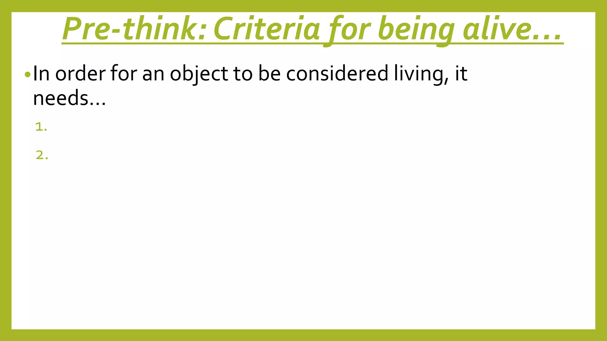 Characteristics of living things | PPTX