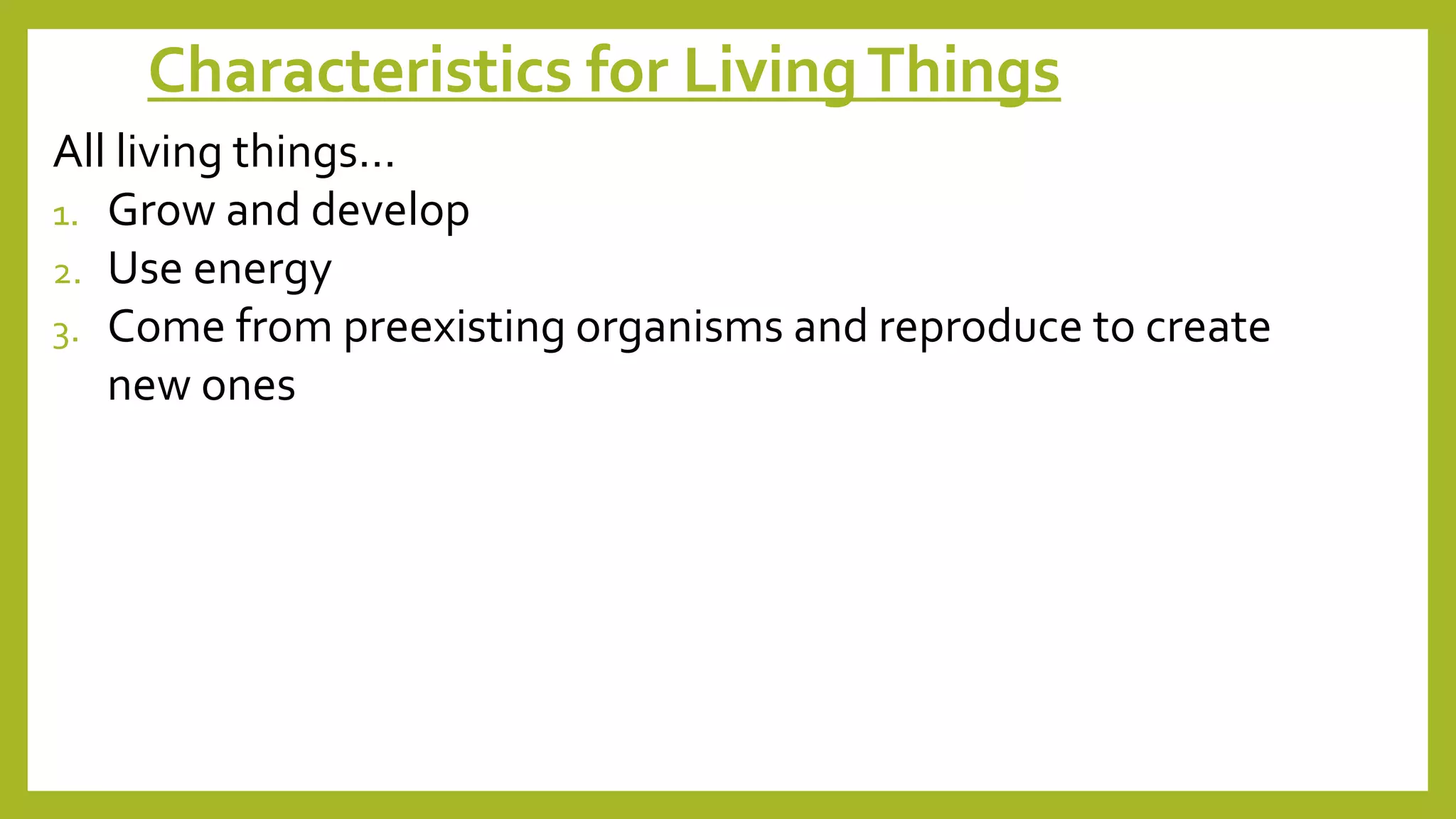 Characteristics of living things | PPTX
