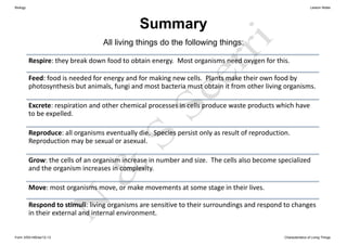 Characteristics of Living Things Notes.pdf