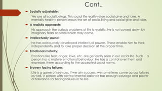 Characteristics of mental health | PDF