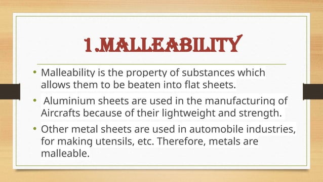 CHARACTERISTICS OF METALS from the unit metals.pptx