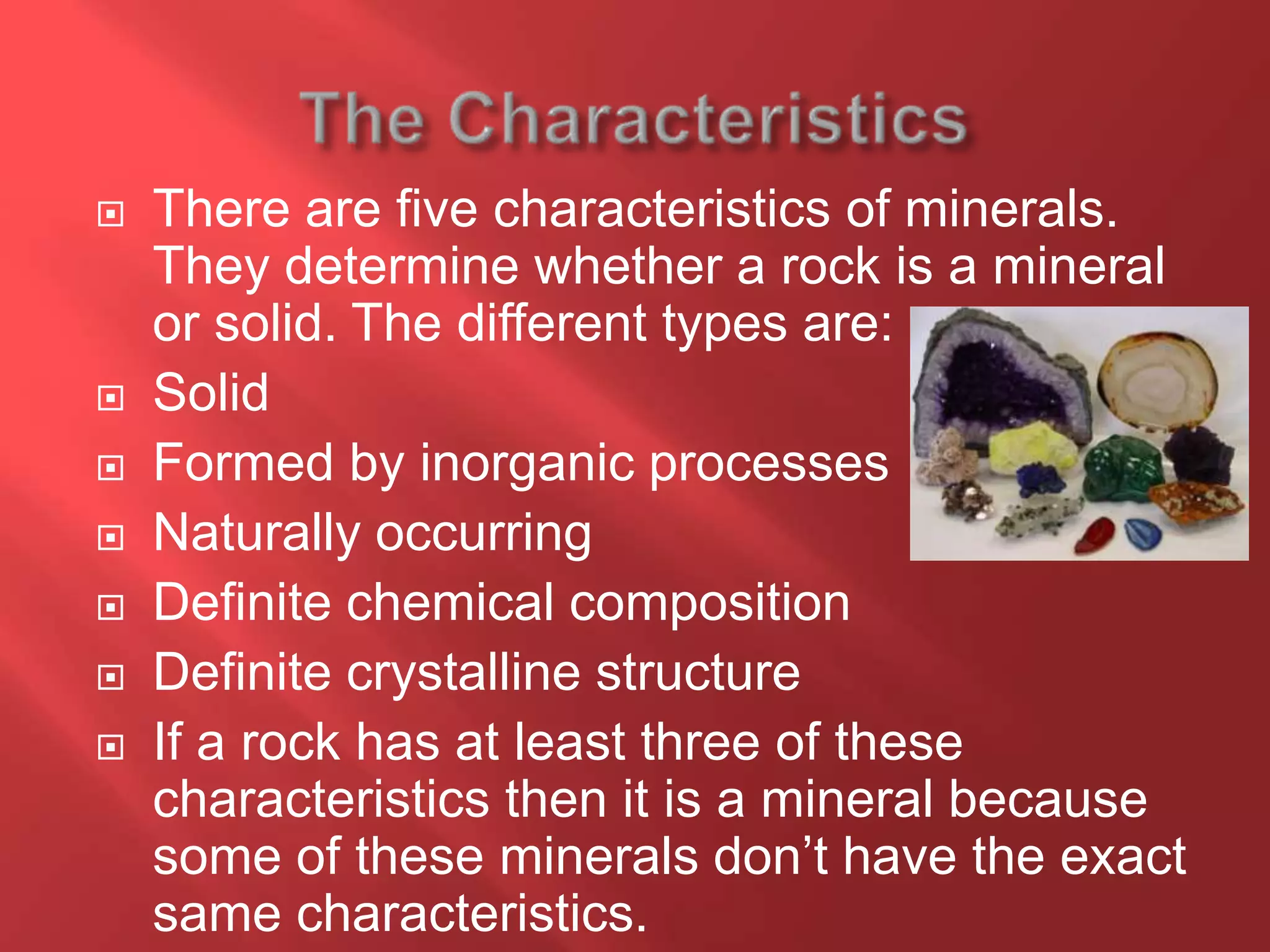 Characteristics of minerals | PPTX