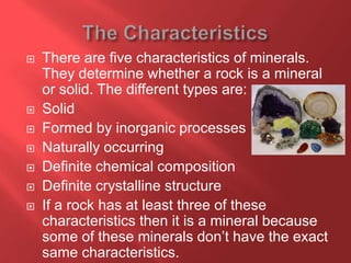 Characteristics of minerals | PPTX