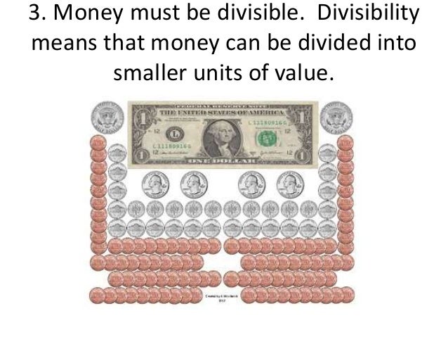 Characteristics of money