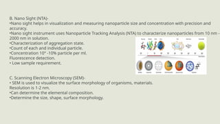 Characteristics of nano particles presentation | PPTX