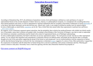 Characteristics Of Naturalism | PDF
