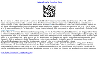Characteristics Of Naturalism | PDF