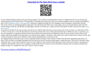 Characteristics Of Naturalism | PDF