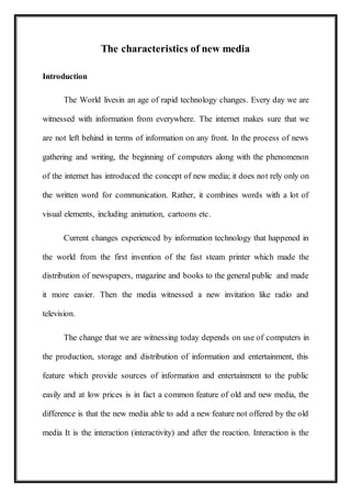 Characteristics of new media | DOCX