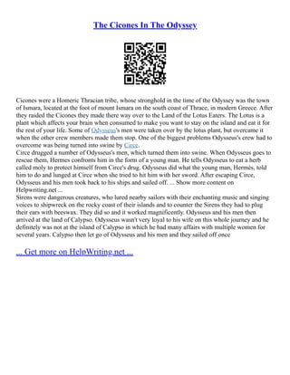 Characteristics Of Odysseus A Hero | PDF