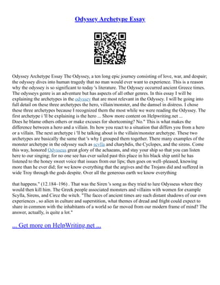 Characteristics Of Odysseus A Hero | PDF