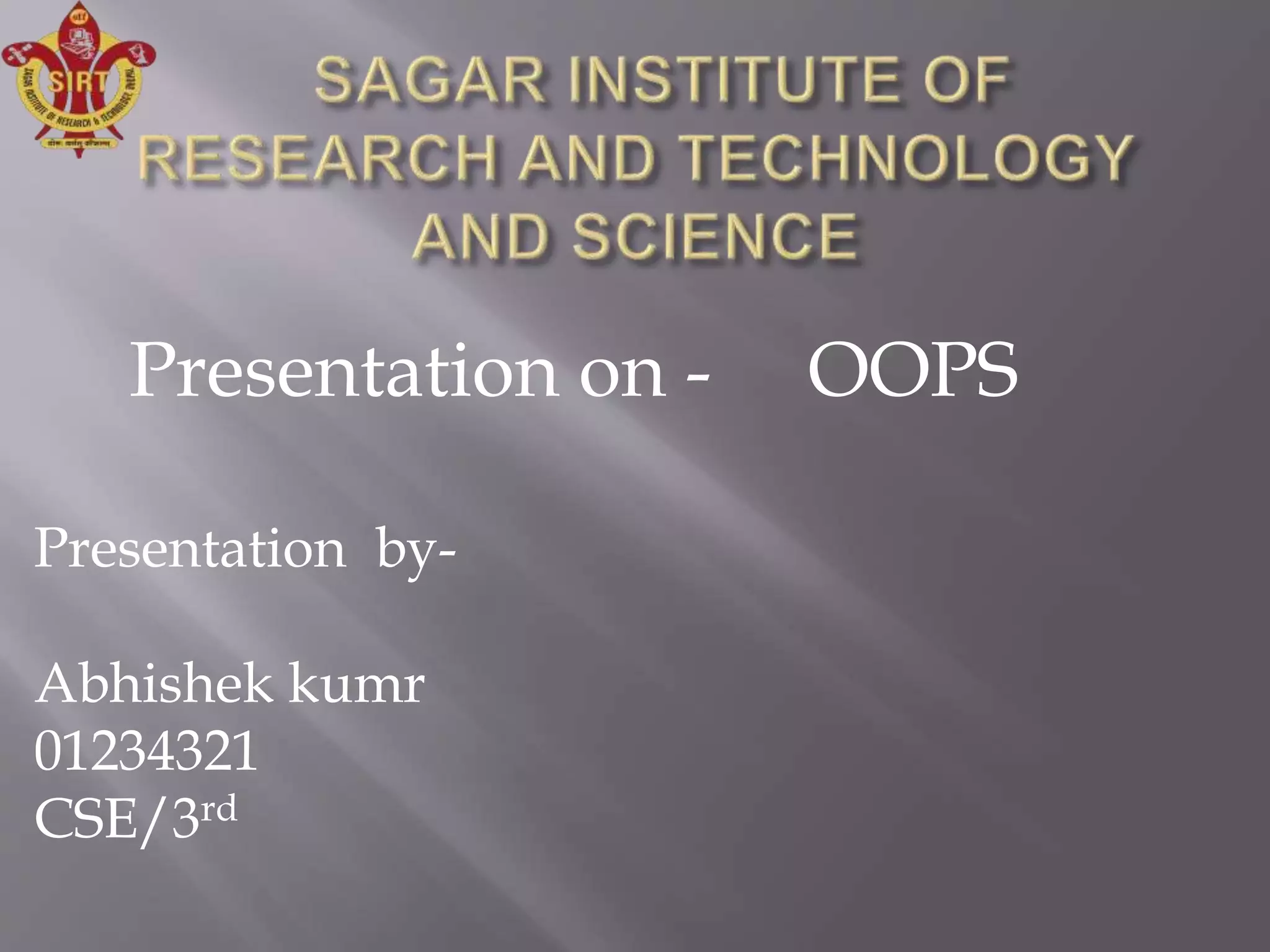 Characteristics of OOPS | PPTX