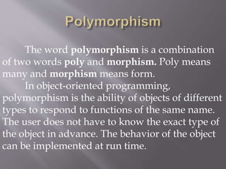 Characteristics of OOPS | PPTX