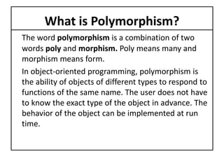 Characteristics of oop | PPTX
